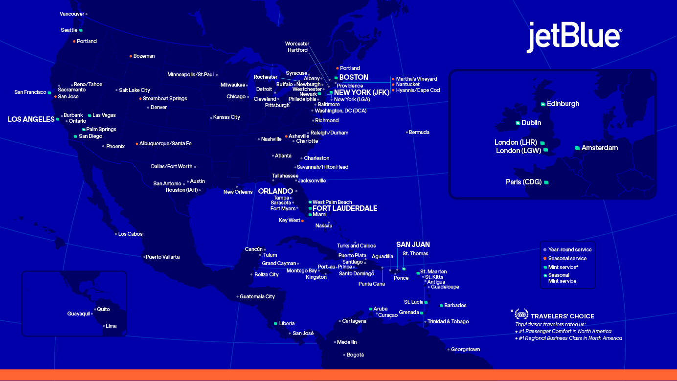 Route map – JetBlue Agent World